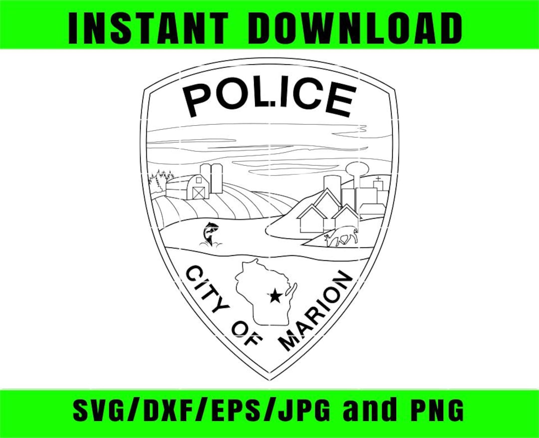 City of Marion Police Svg Patch Vector Laser Cutting, Laser Engraving ...