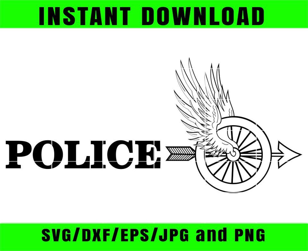 Police Wings Arrow and Wheel Svg Dxf Cnc Router Laser Cut File Dxf ...