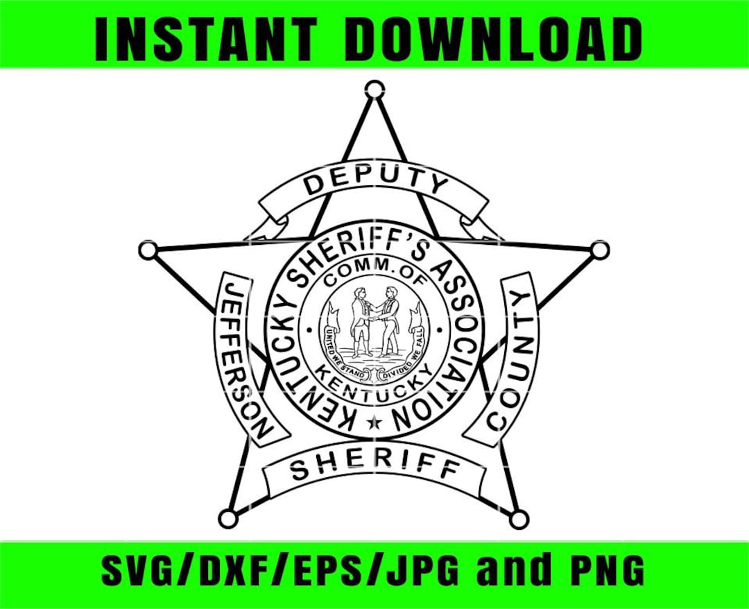 Jefferson County KY Deputy Sheriff Badge Vector Laser Cutting, Light ...