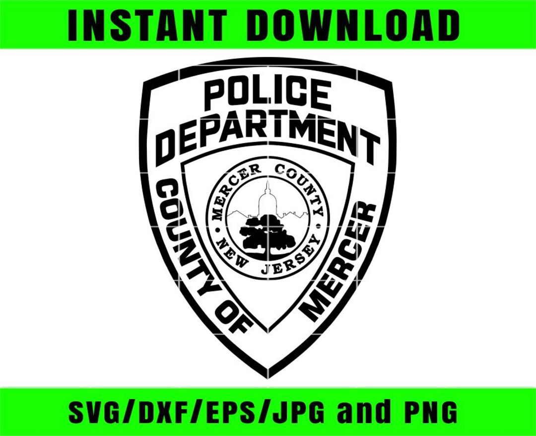 Mercer County New Jersey Police Patch V2 Vector, Svg for Laser Cutting ...