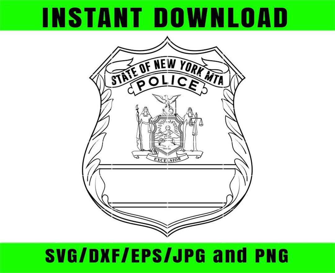 State of New York MTA Police Svg Badge Vector File for Laser Cut, Laser ...