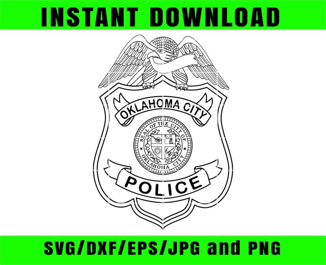 Oklahoma City Police Svg Badge With Eagle on Top, Custom Editable Badge ...