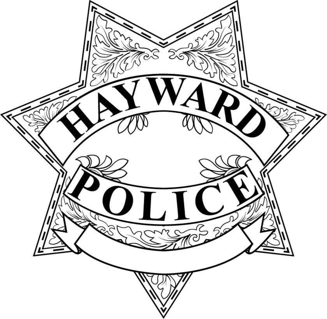 Hayward Police Badge Svg Black White Vector Patch Cnc Router Cricut Cut ...