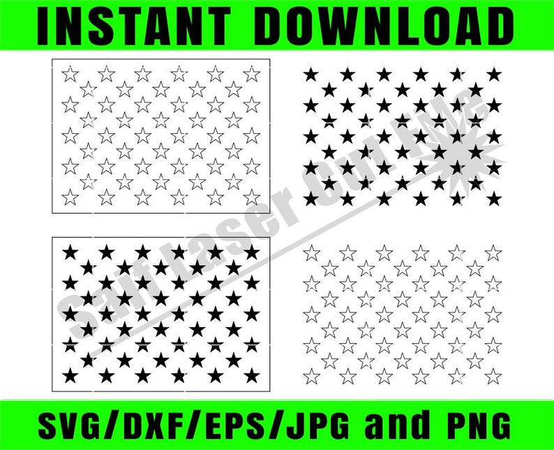 50 Star SVG Flag Union Vector File, 4 Styles for Cnc Cutting, Cricut ...