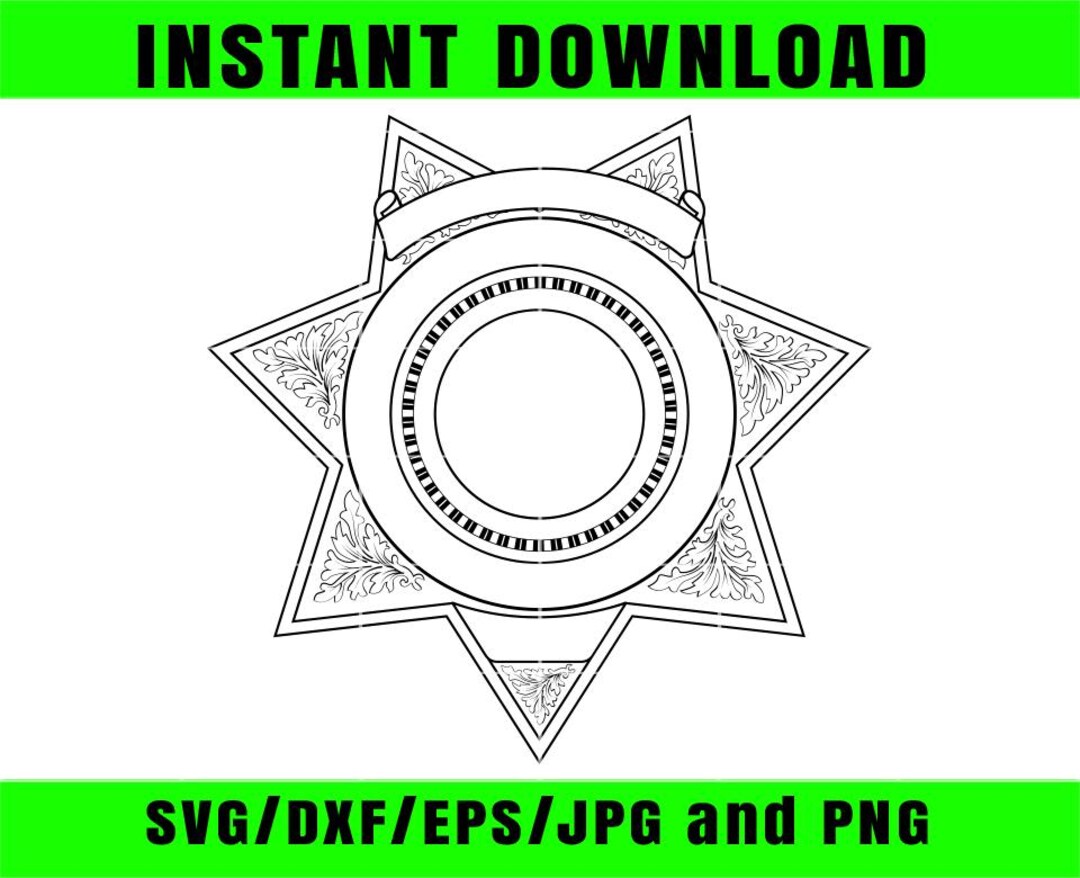 Sheriff Badge Svg Template Blank Editable Clipart Vector Editable Dxf ...