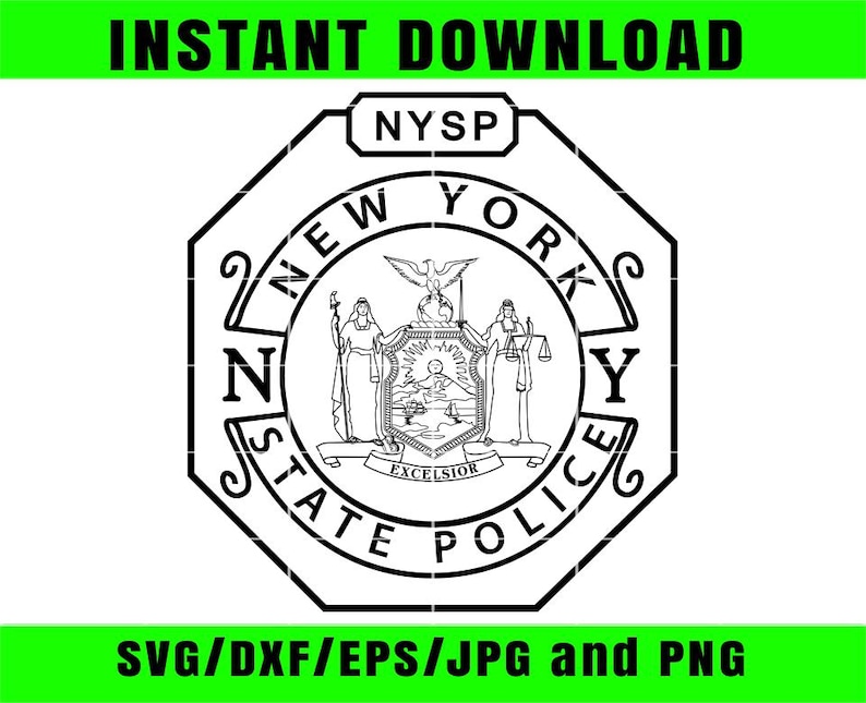 New York State Police NYSP Vector Badge, Laser Cutting, Laser Engraving ...
