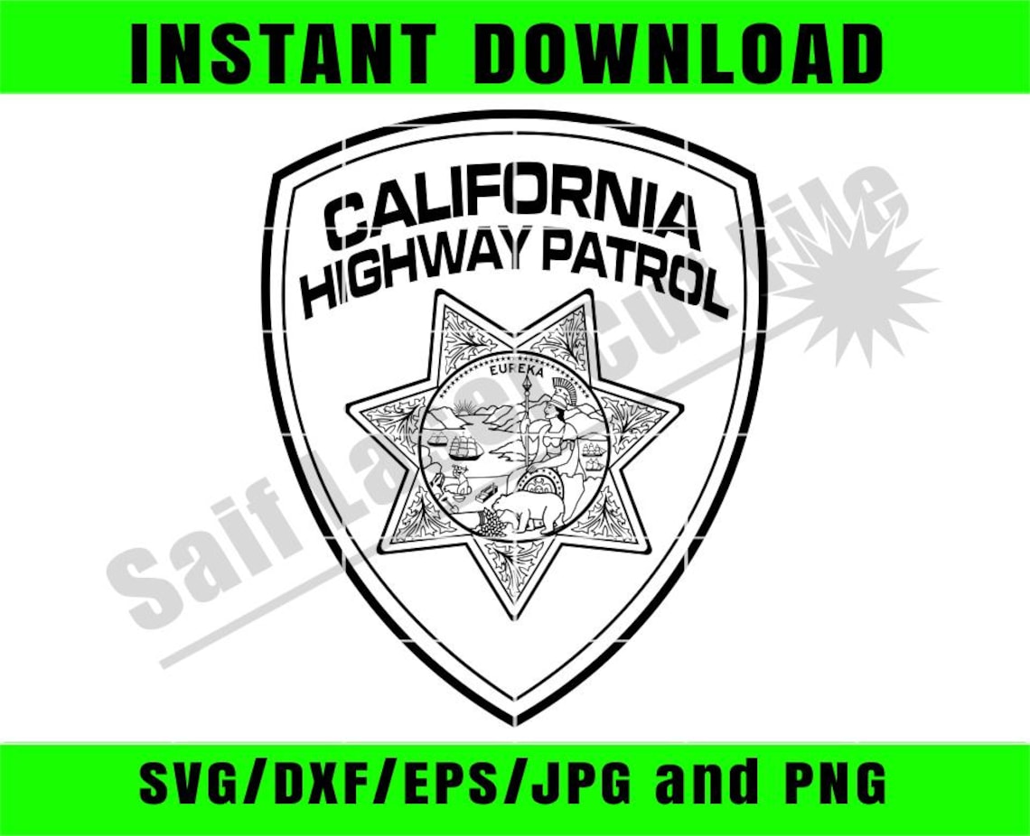 California Highway Patrol Svg Shoulder Patch CHP Patch Svg Badge Black ...