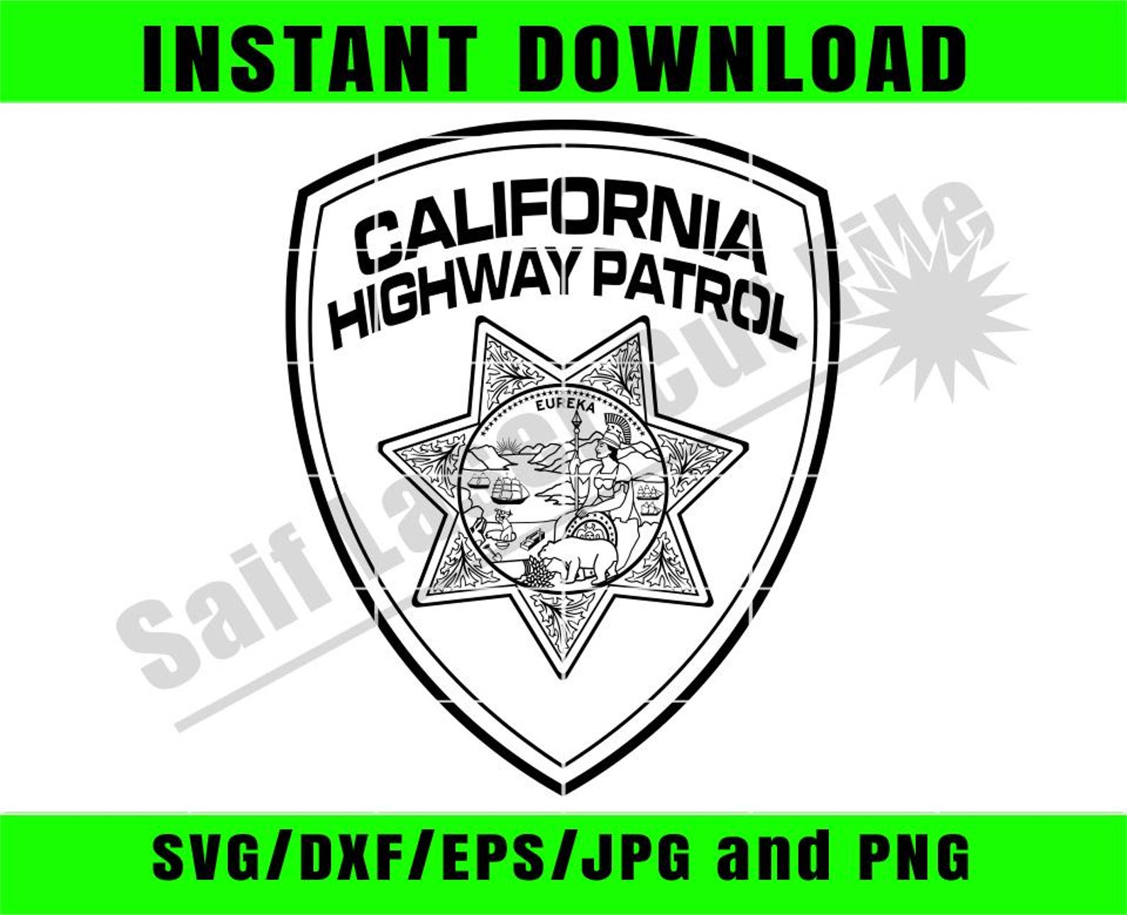 California Highway Patrol Svg Shoulder Patch CHP Patch Svg Badge Black ...