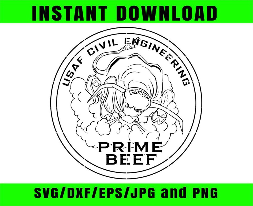 USAF Prime Beef Svg Insignia USAF Civil Engineering Badge Vector Cnc ...