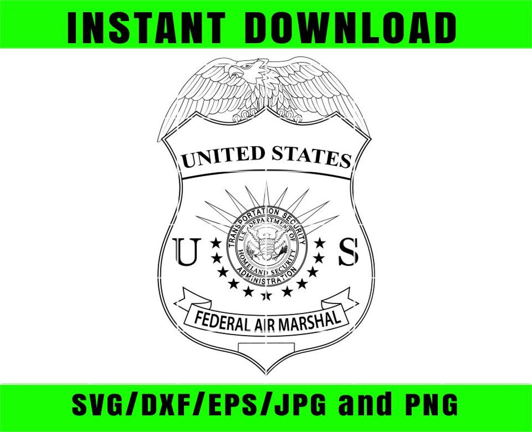 US Federal Air Marshal Badge Vector With Eagle Laser Cutting, Laser ...