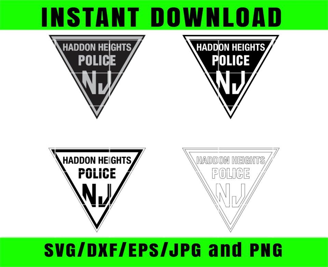Haddon Heights New Jersey Police Patch Vector Laser Cutting, Light Burn ...