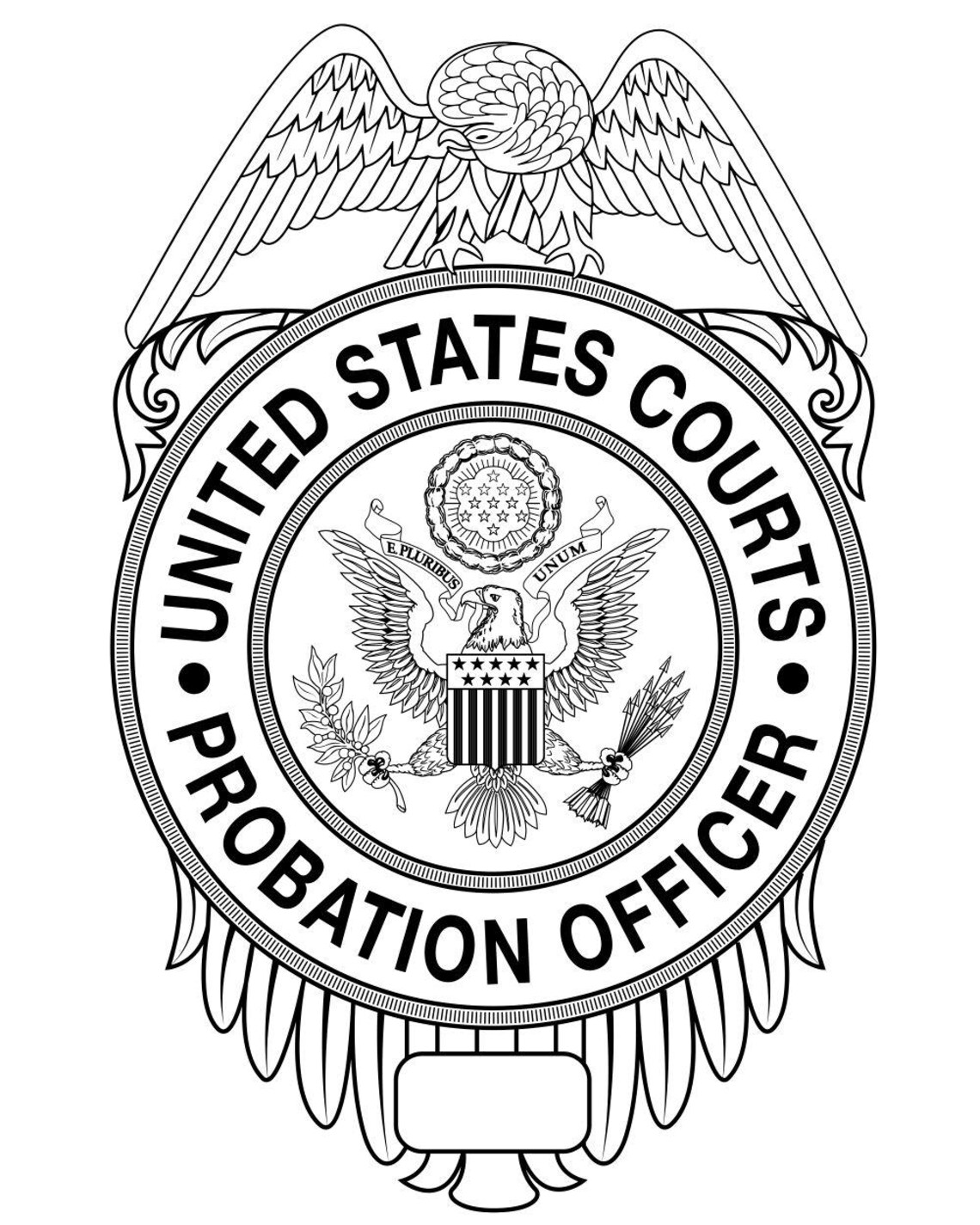 US Courts Probation Officer Svg Badge Emblem Blank Without Number Black ...