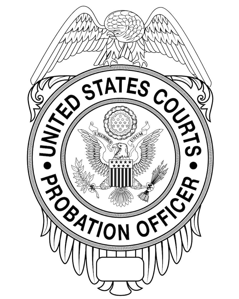 US Courts Probation Officer Svg Badge Emblem Blank Without Number Black ...
