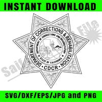 CDCR Svg Seal Star Badge Vector File California Dept of Corrections and ...