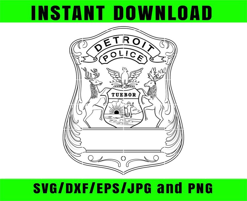 Detroit Police Svg Badge Vector File Blank Without Number, Custom Badge ...