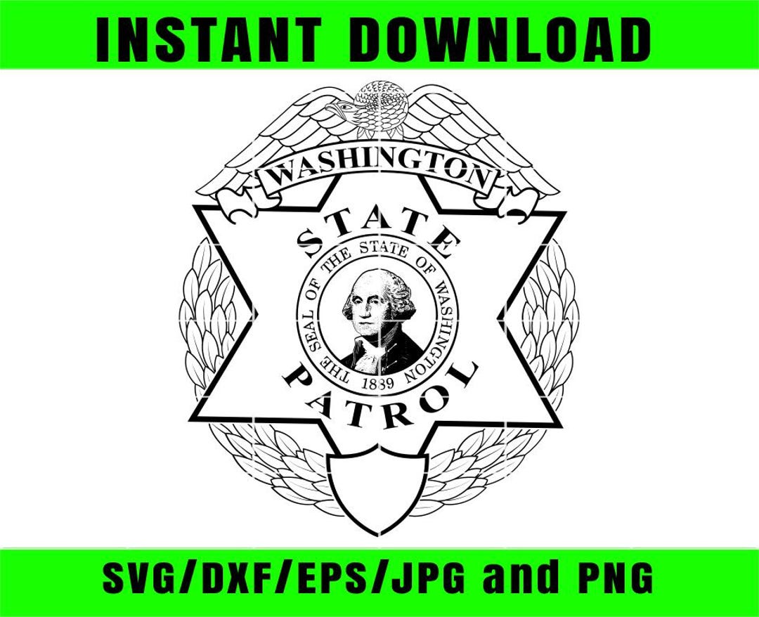 Washington State Patrol Vector Badge With Eagle, Custom Editable Badge ...