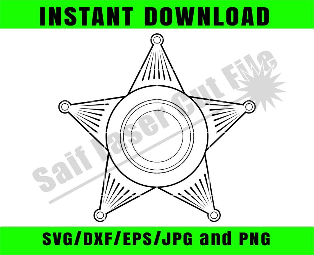Blank Editable Svg Sheriff Badge Template Outline 5 Point Sheriff Star ...