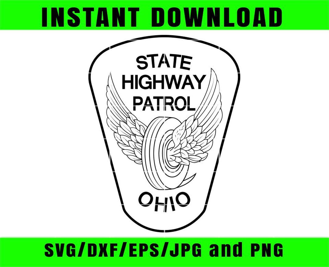 Ohio State Highway Patrol Svg Badge Patch With Wheel and Wings Laser ...