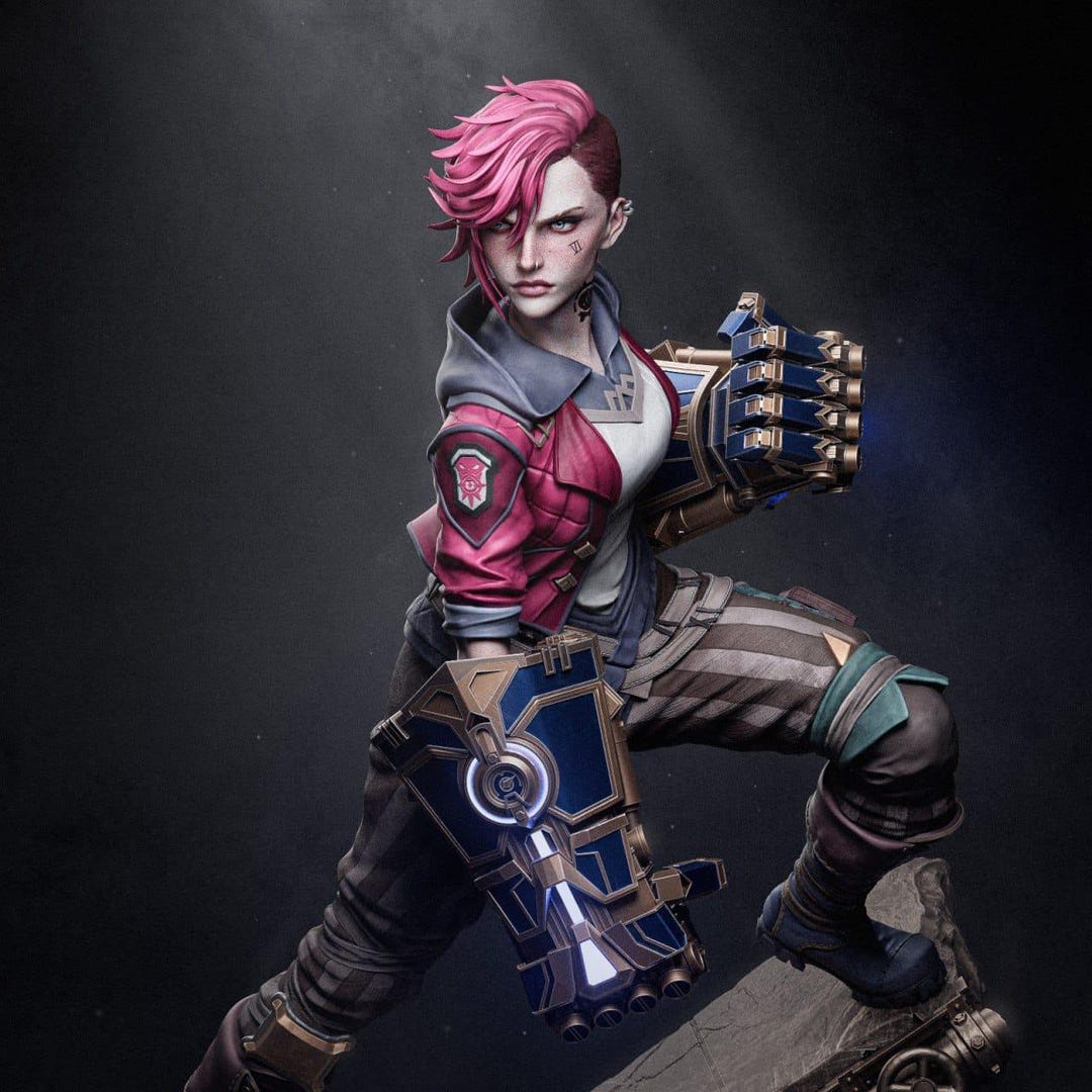 Vi, League of Legends lol, Enforcer, Piltover, Hextech Gauntlets, Melee ...