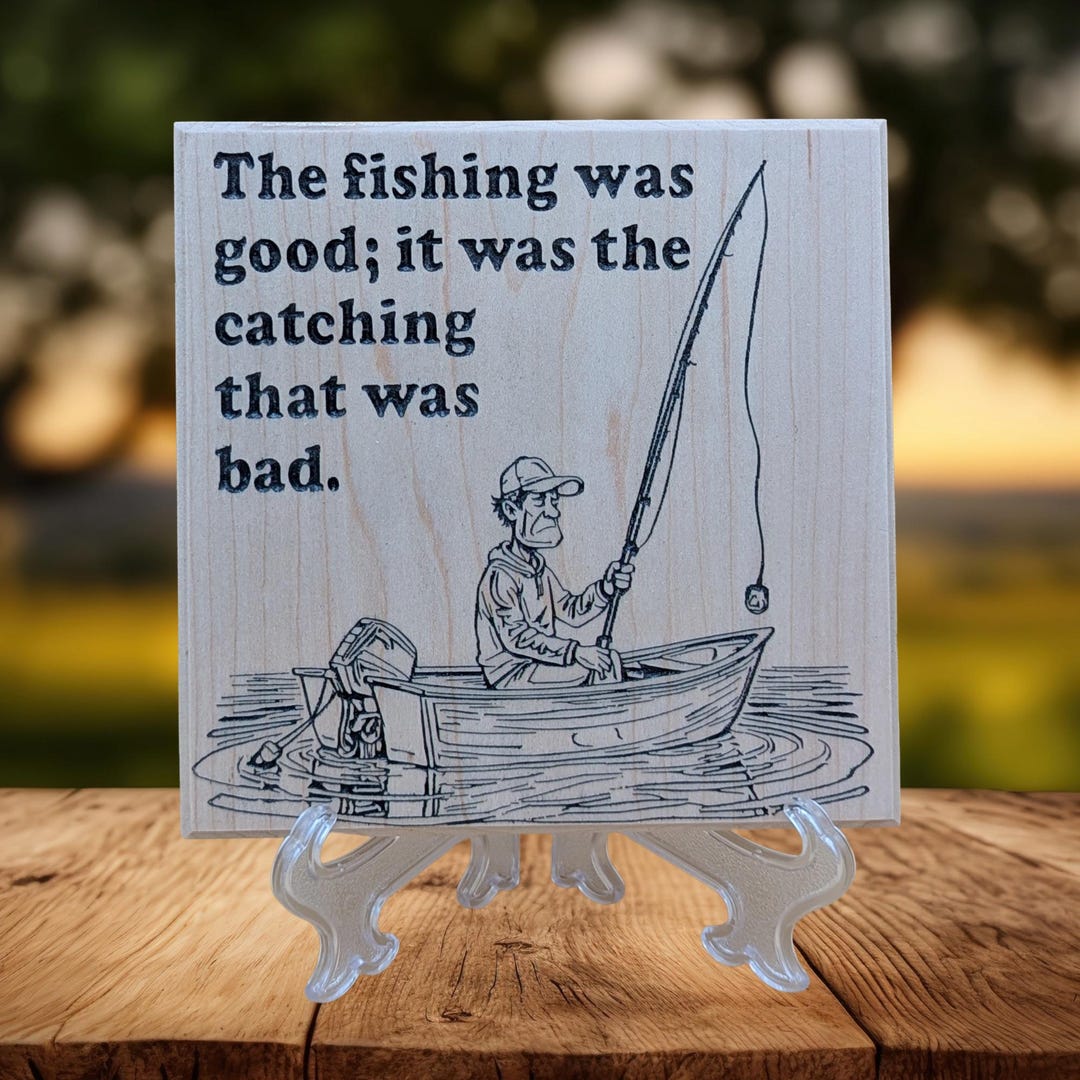 Fishing Sign: Funny Man Cave Decor Carved Maple Wood - Etsy