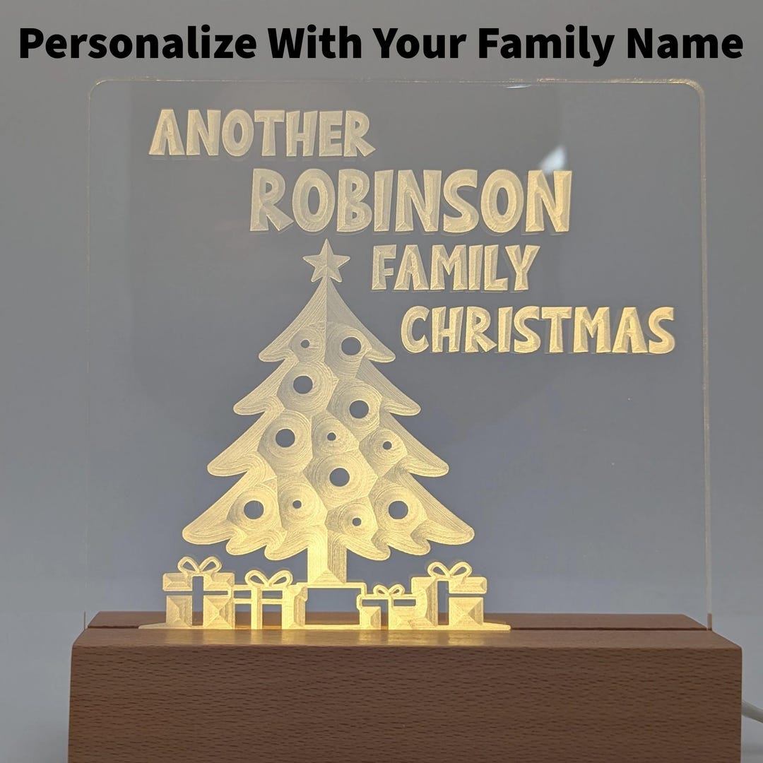 Personalized Custom Etched Acrylic Family Name Christmas Light ...