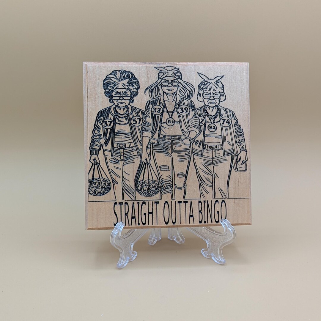 Funny Bingo Sign: Hand-carved Maple Wood Tile - Etsy