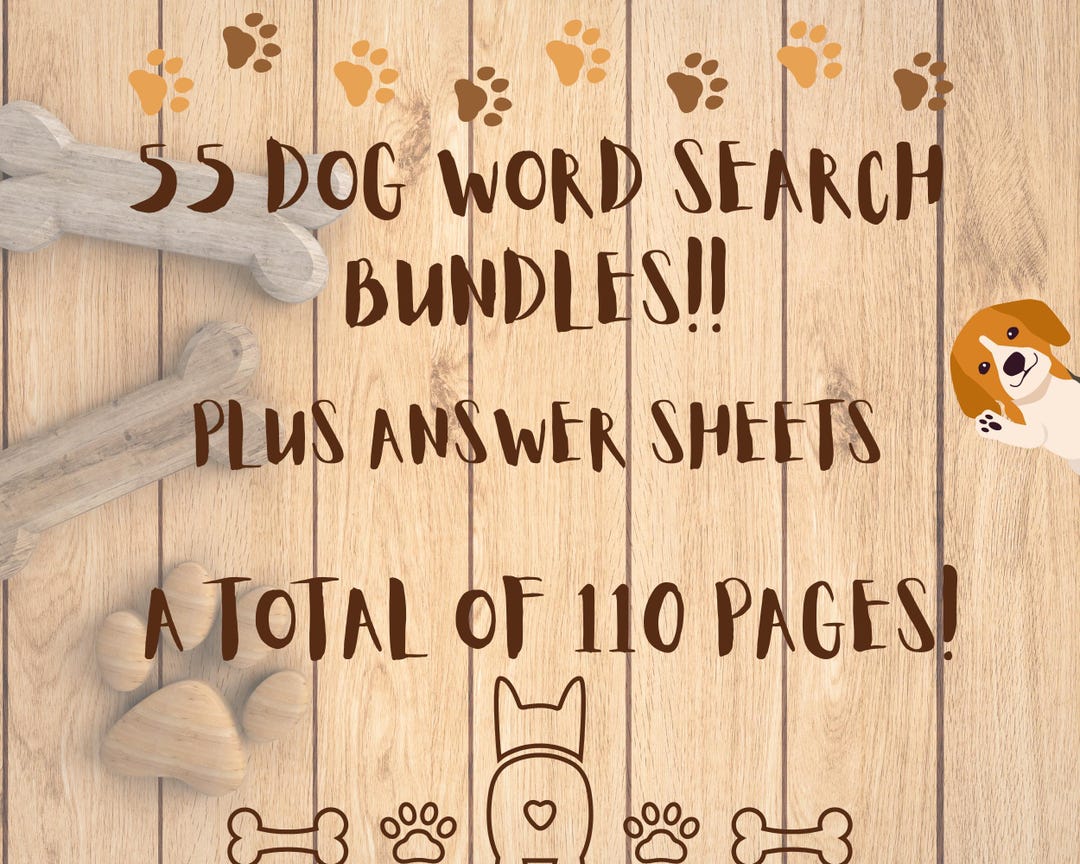 55 Dog Theme Word Search Puzzle Book for Adults and Kids – Fun Dog ...