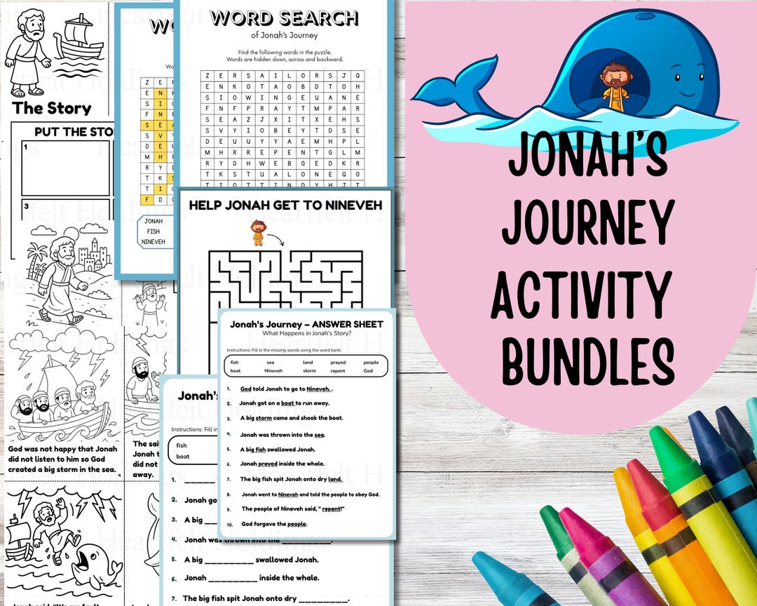 Jonah's and the Big Fish, Bible Activity, Jonah and the Whale, Bible ...