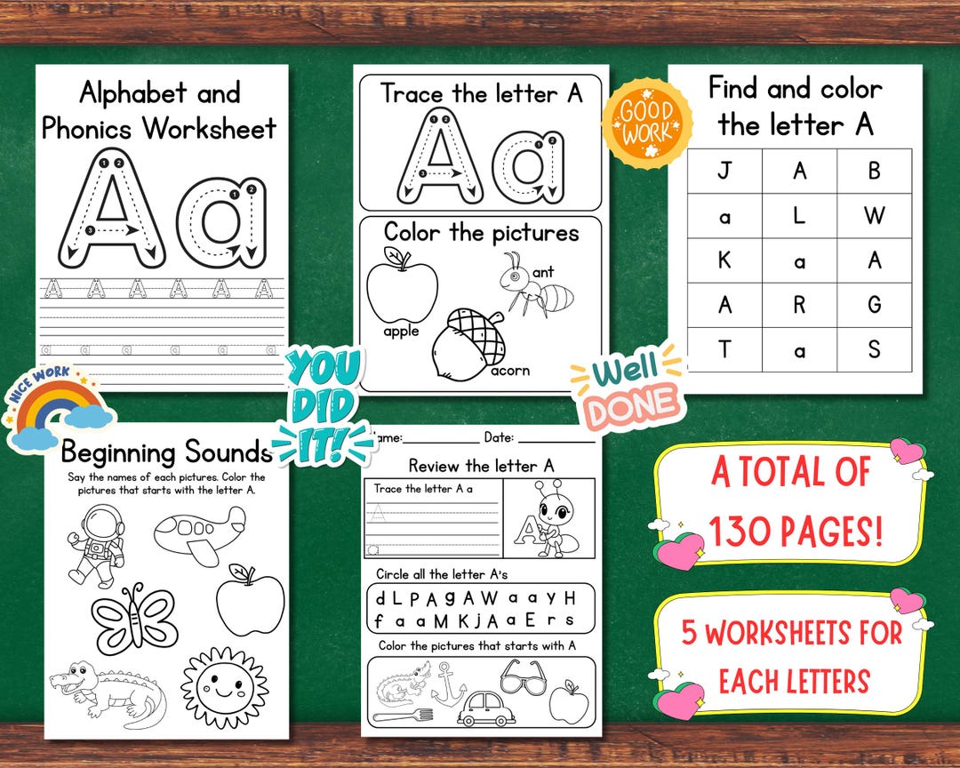 ABC Worksheets for Kids, A-Z Phonics & Alphabet Activities, Printable ...