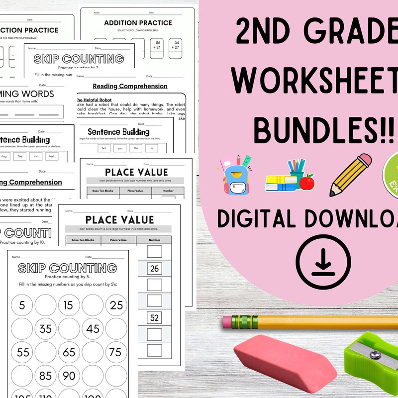 Second Grade Skip Counting Worksheet - Etsy