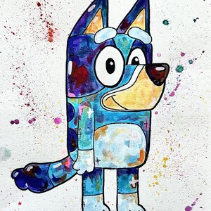 Bluey! | Original Colorful Watercolor Print on High Quality 5x7 Paper ...