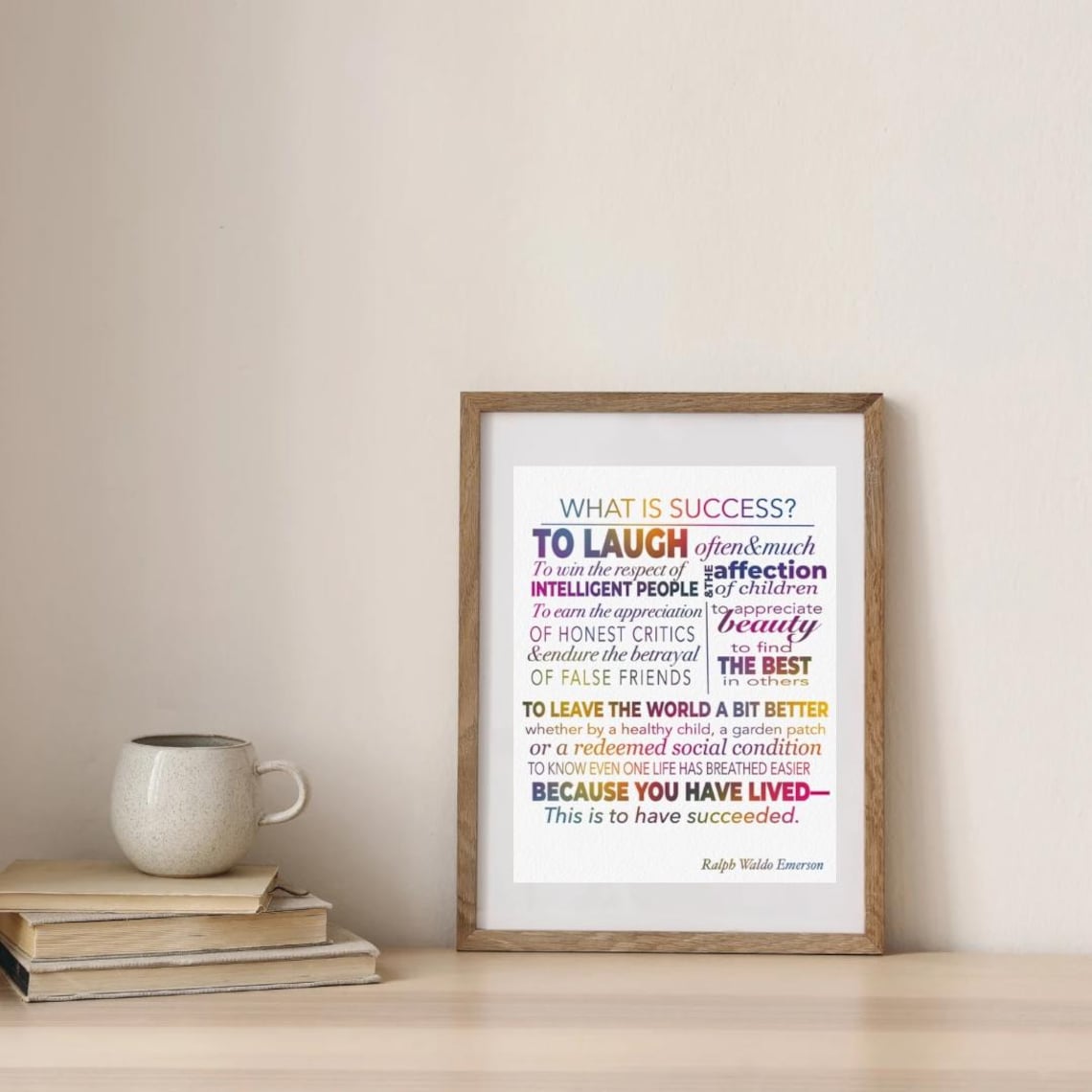 What is Success? | Emerson Quote Poster - Etsy