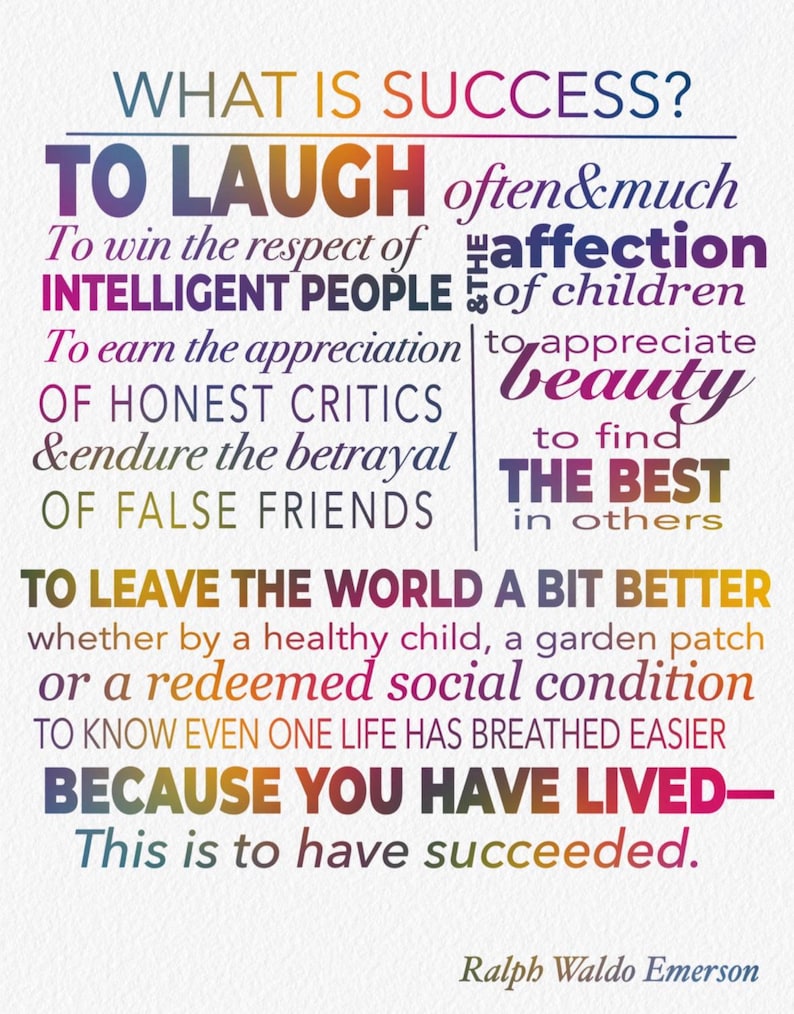 What is Success? | Emerson Quote Poster - Etsy