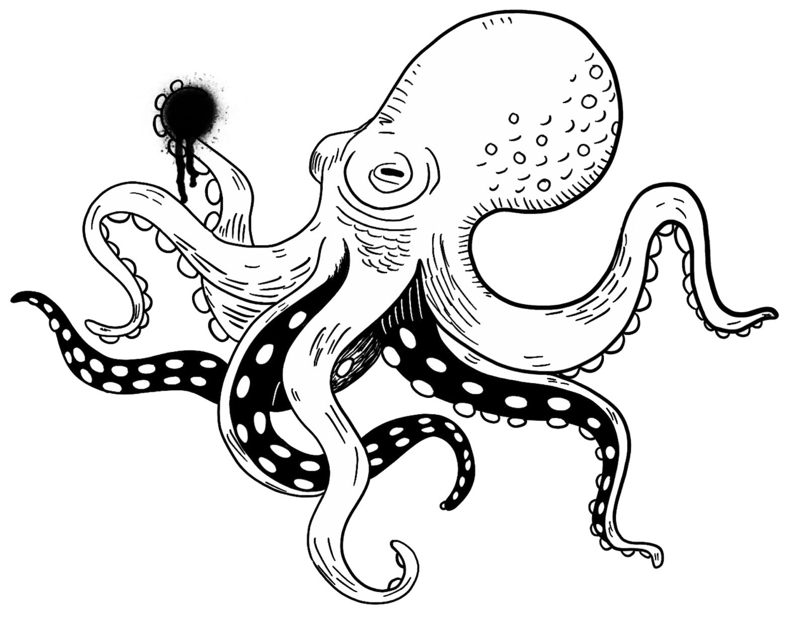Inktopus: Octopus & Ink Digital Art Print - Etsy