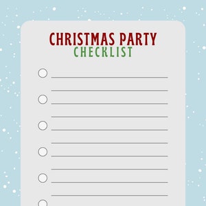 Christmas Party Checklist - Etsy