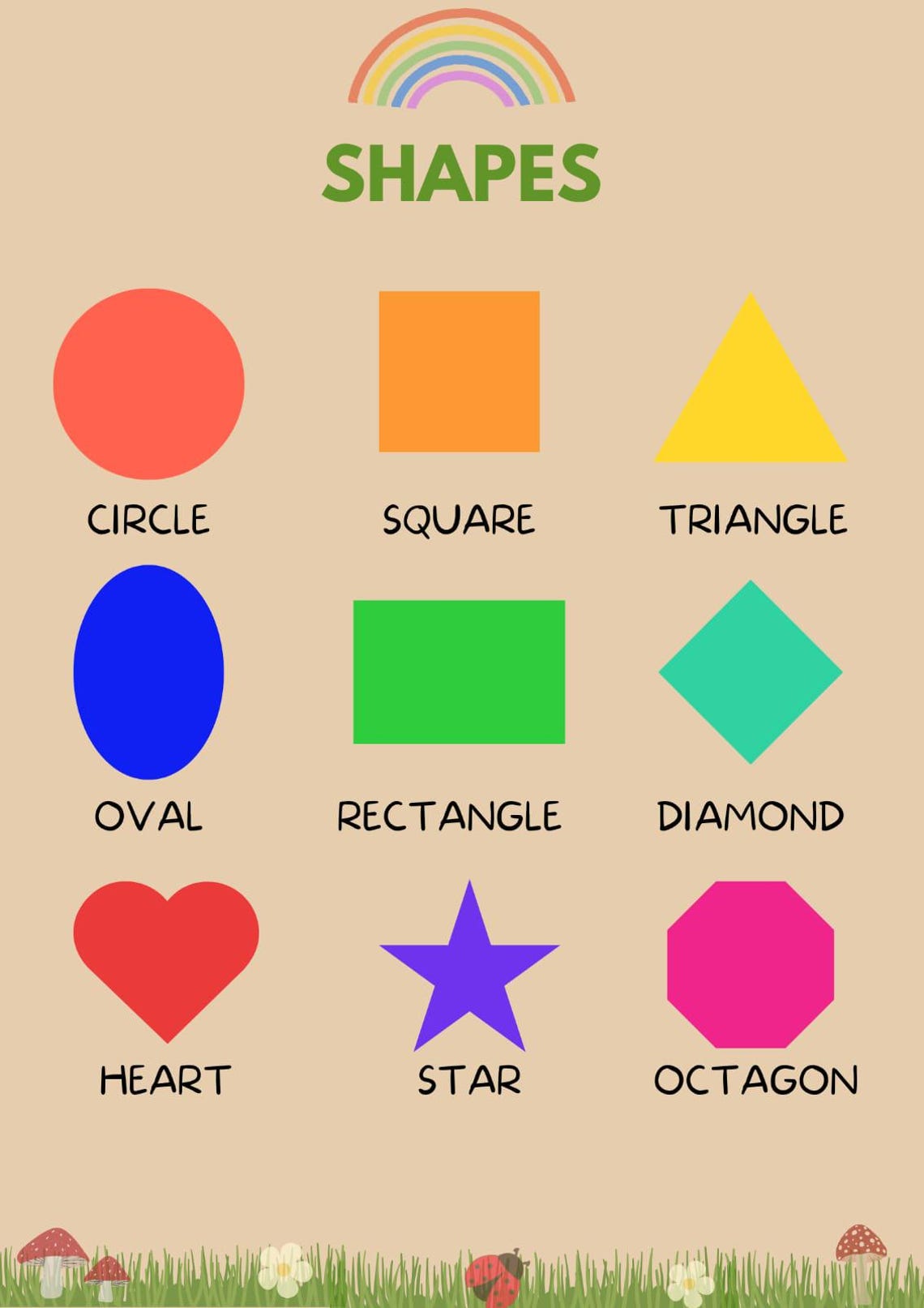 Shape Chart for Children's Classroom - Etsy