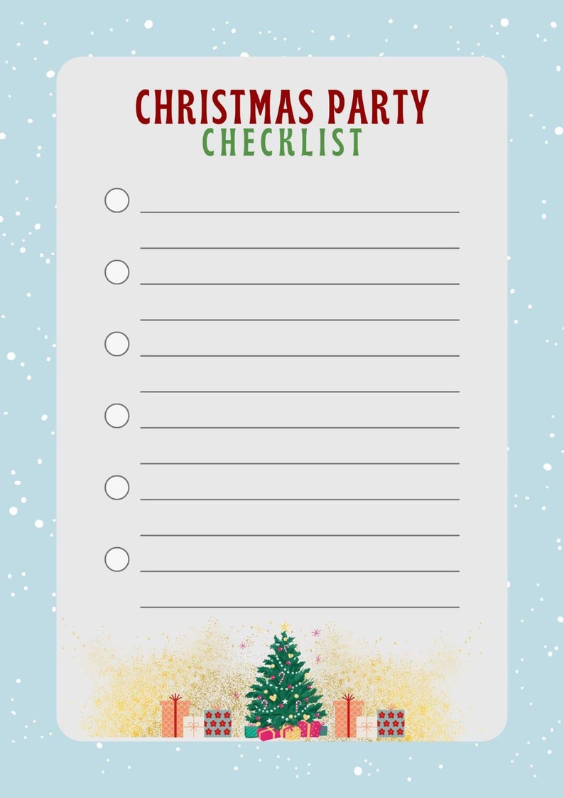 Christmas Party Checklist - Etsy