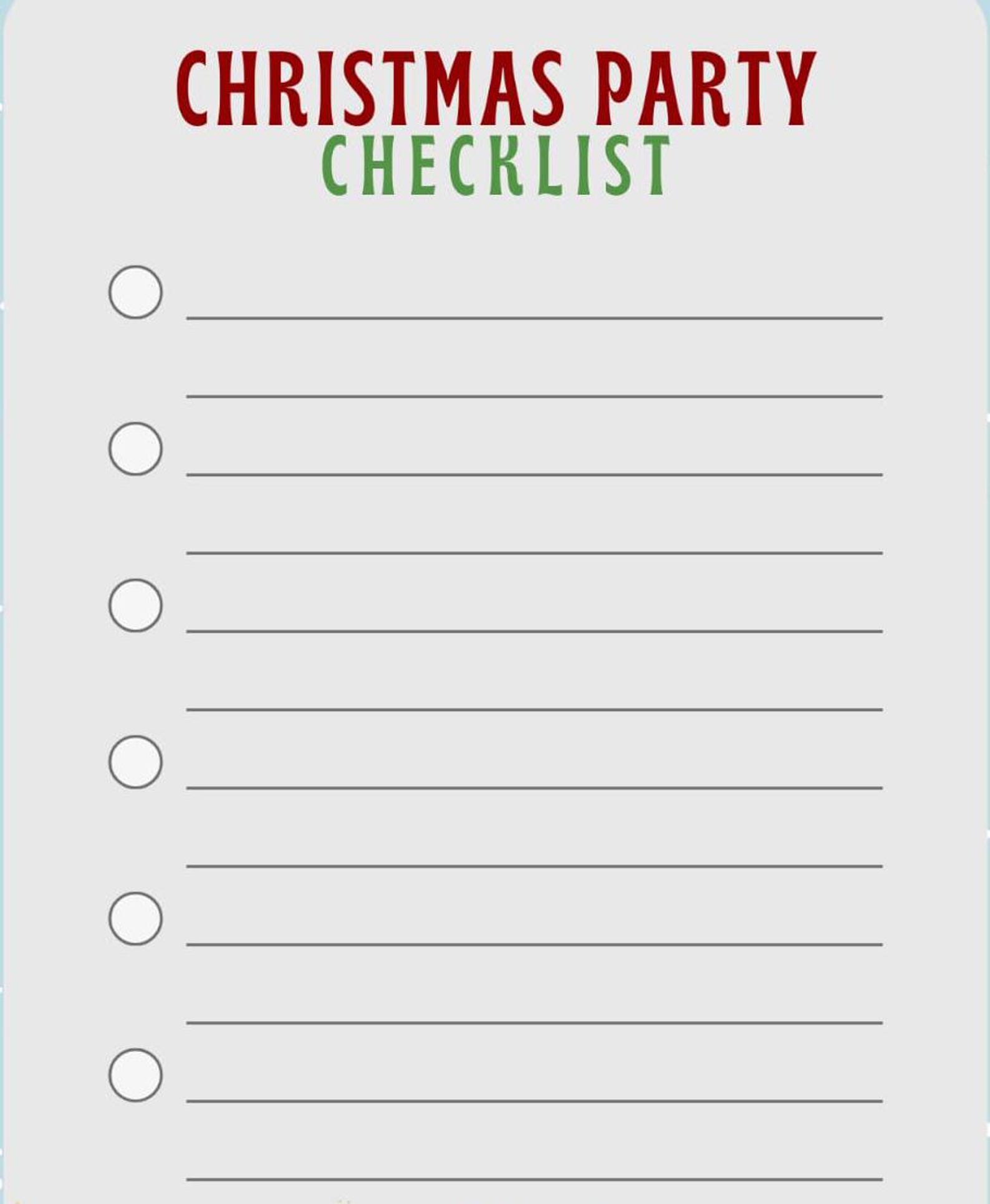 Christmas Party Checklist - Etsy