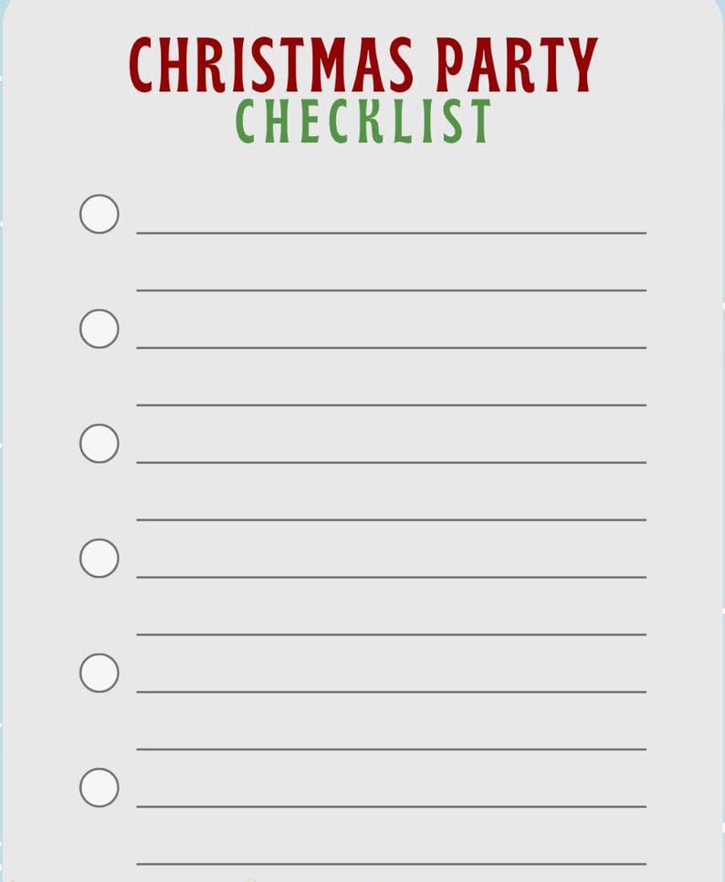 Christmas Party Checklist - Etsy