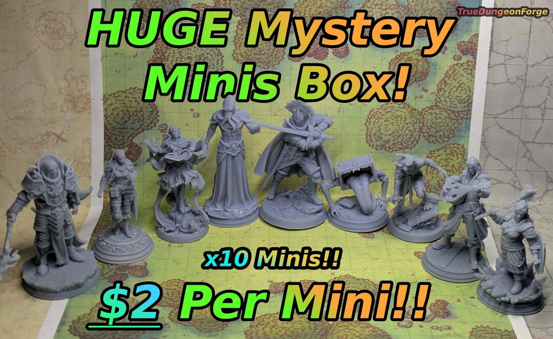 Huge Mystery Mini Box! Random High Quality 10 D&D Miniature Prints ...