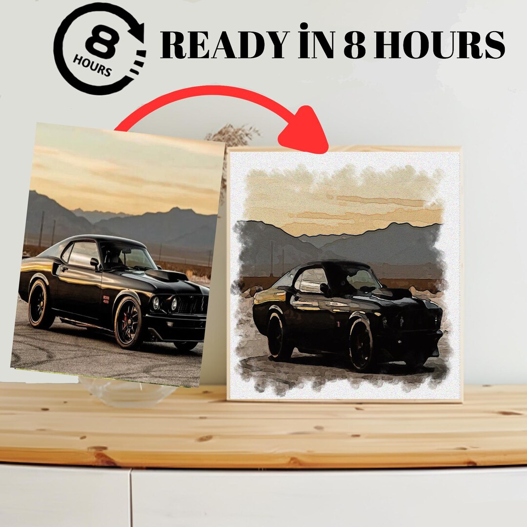 Custom Watercolor Car Portrait – Personalized Racing Artwork, Painting ...