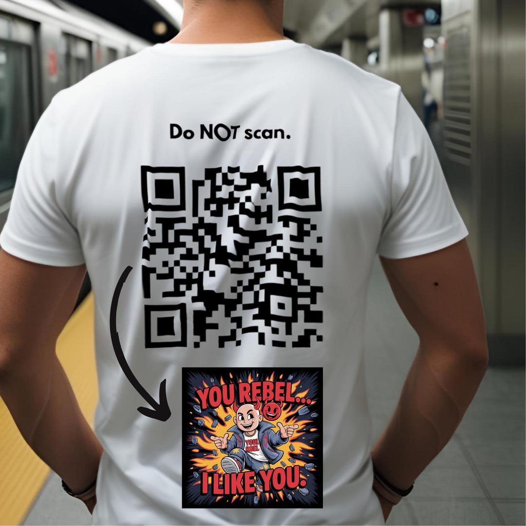 Funny QR Code Shirt - Custom Qr Tee With Hidden Message - Scan Me Shirt ...