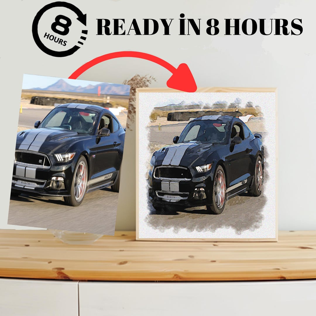 Custom Car Portrait - Watercolor Racecar PNG - Personalized Auto Art ...