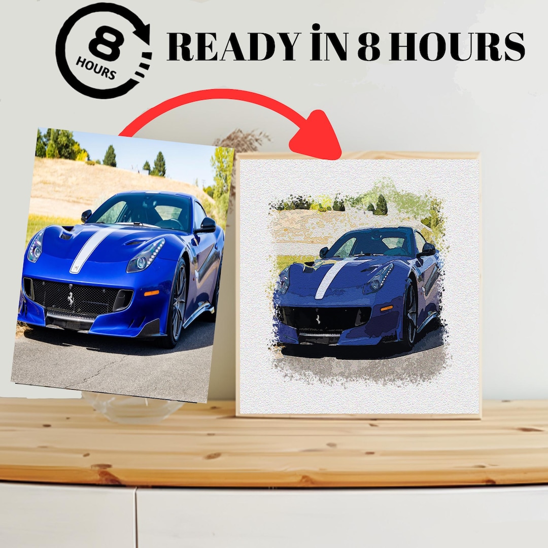 Custom Car Portrait | Watercolor Car Art | Personalized Racecar ...