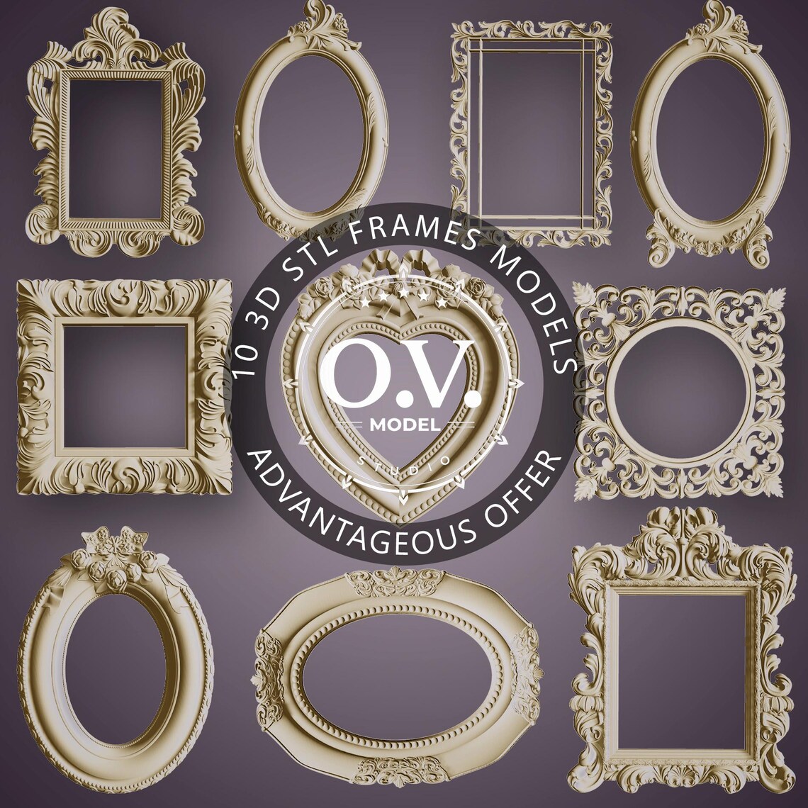 Carved Frame Pack 10 Models, CNC Frame Models, STL File Pack ...