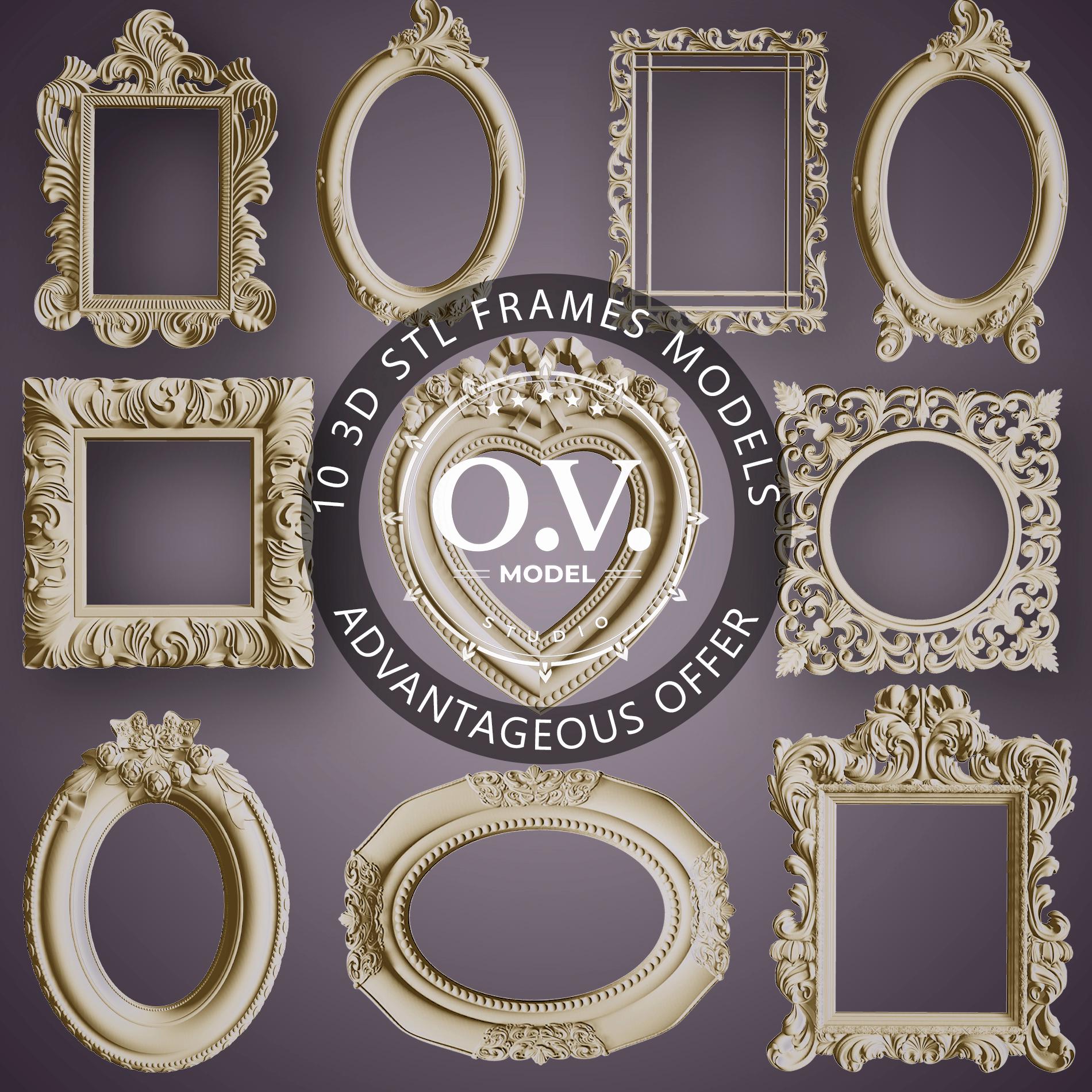 Carved Frame Pack 10 Models, CNC Frame Models, STL File Pack ...