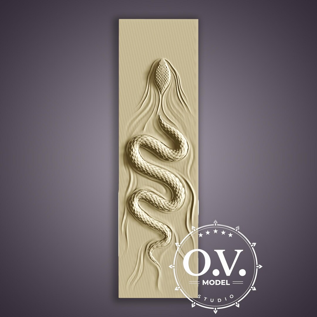 Snake Snake Carving Wildlife Decor CNC Engraving Wooden Art Coiled ...