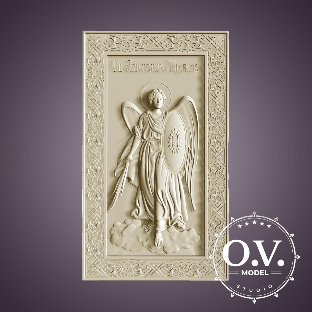 Archangel Michael STL Model Sacred Art Icon Design Religious Decor ...