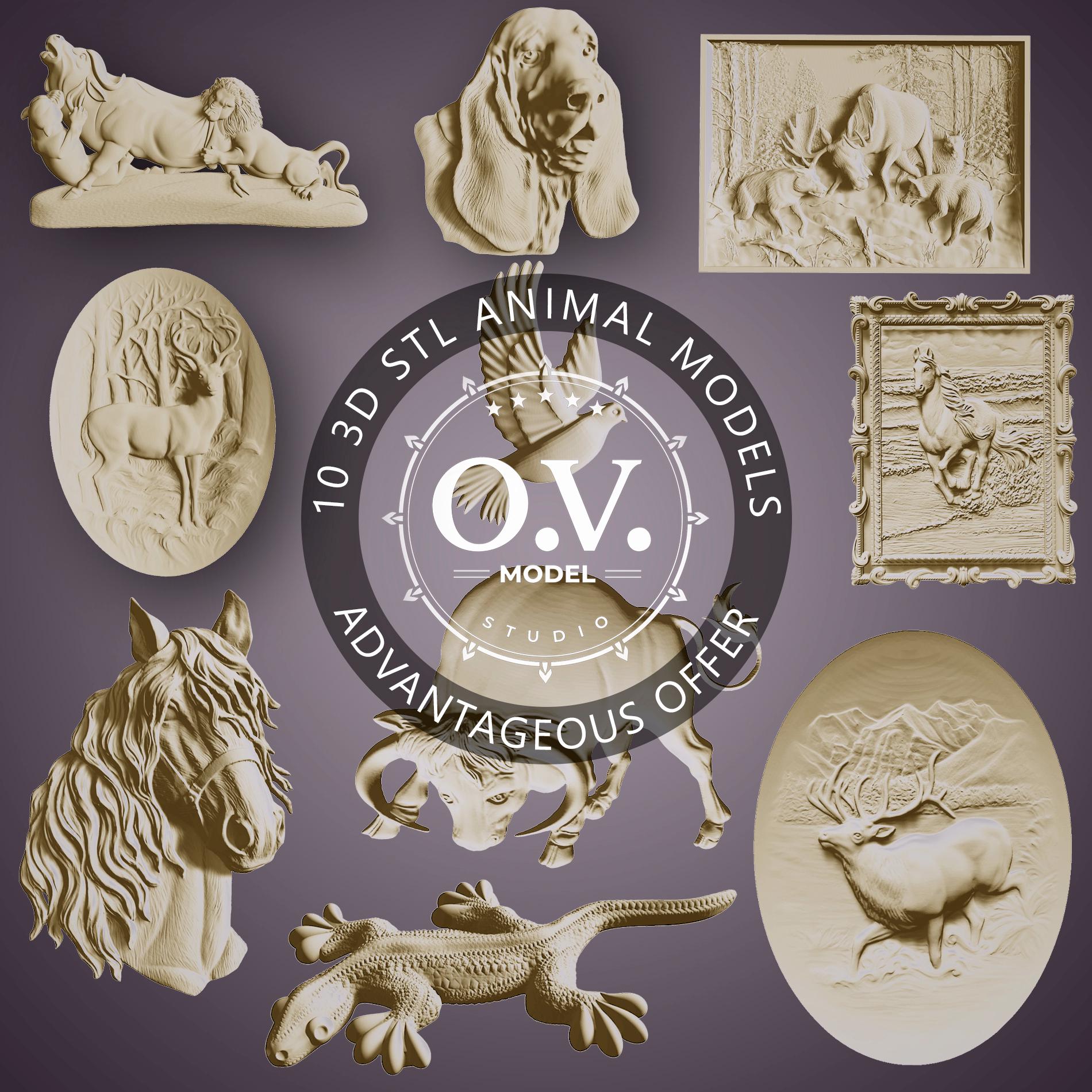 Animal Stl Models, Cnc Wildlife Carving, Decorative Animal Cnc, 3d ...