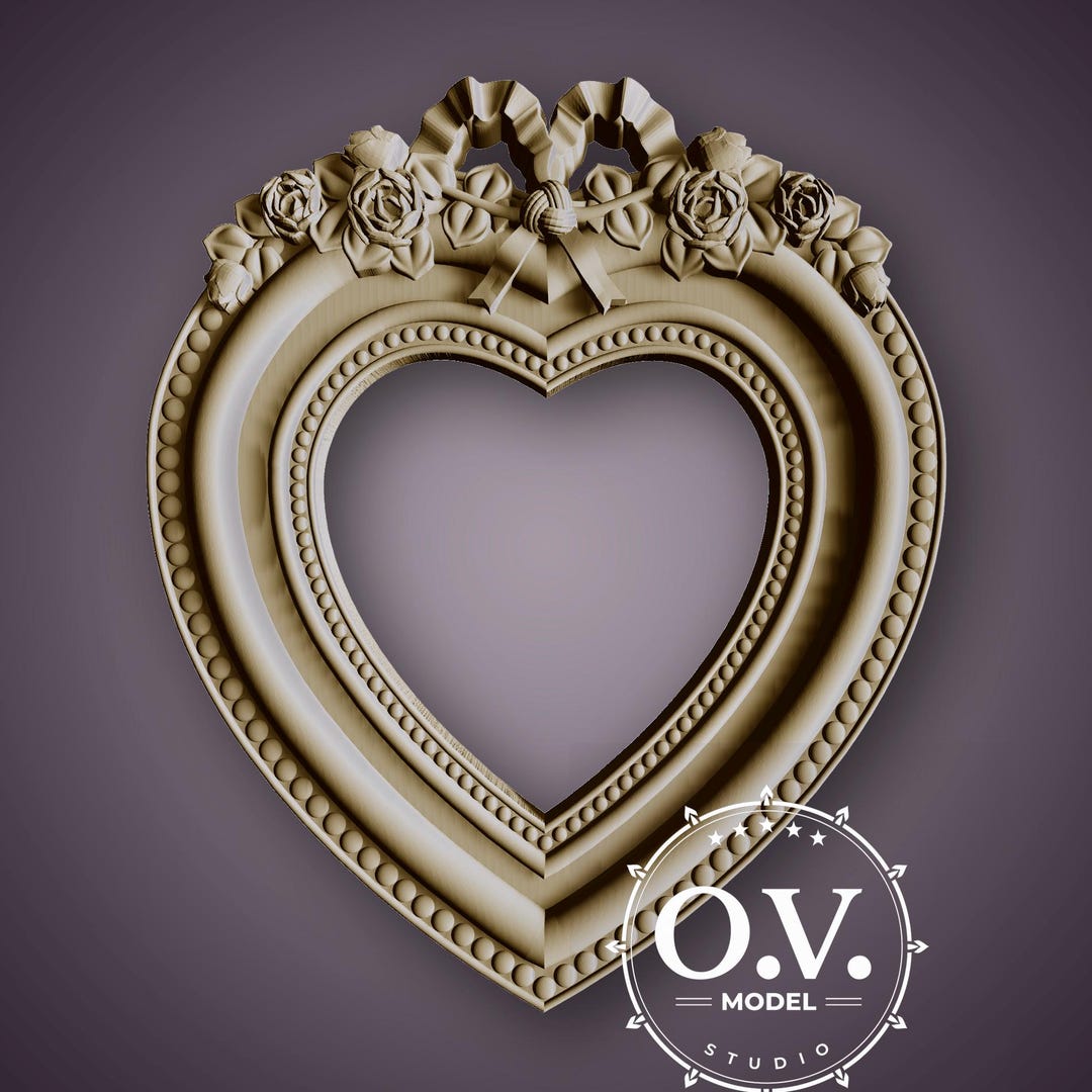 Heart Frame Stl, Carved Heart Cnc,cnc Engraving File, Heart-shaped ...